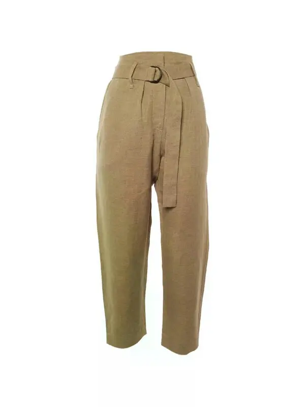 Brunello Cucinelli Belted Herringbone Trousers