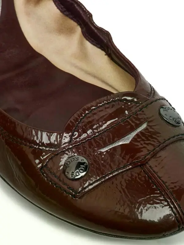 TOD'S Patent Leather Penny Strap Loafers