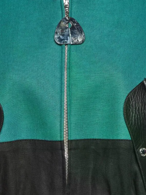 LOUIS VUITTON Two-tone Leather Trim Bomber Jacket