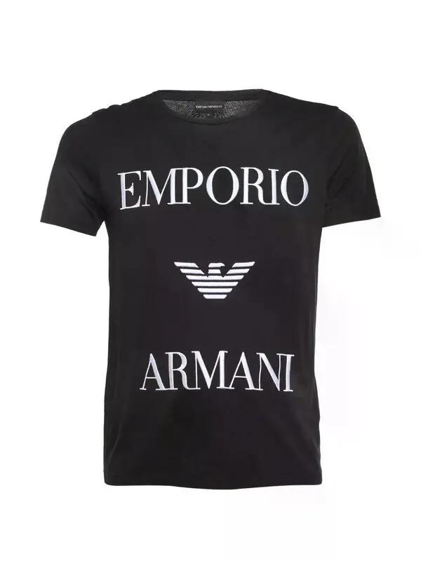 Emporio Armani 2018 Logo-embroidered T-shirt - Black