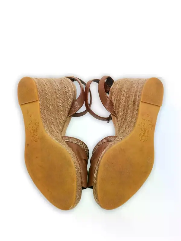 Brunello Cucinelli Monili-chain Espadrille Wedge Sandals