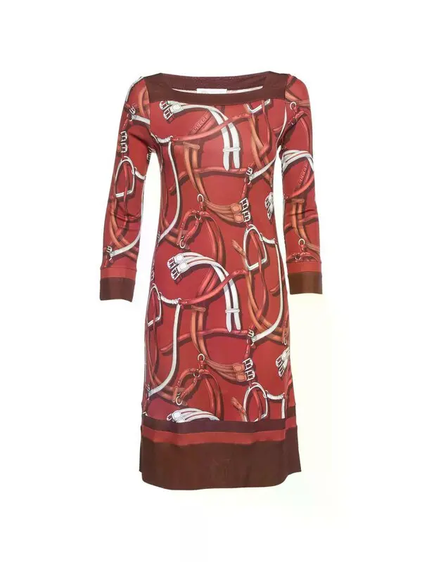 Gucci Equestrian Motif Midi Dress - Red
