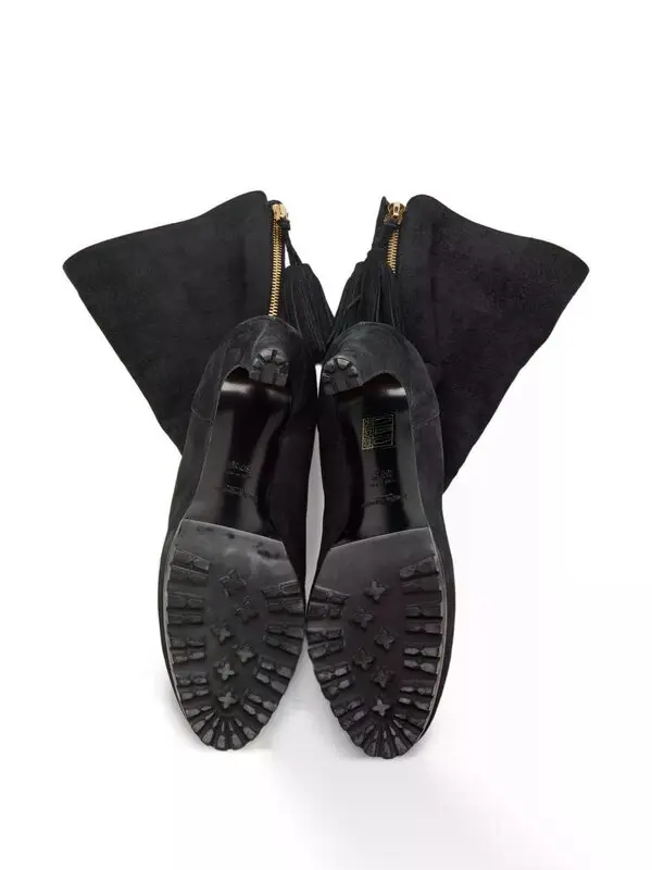Saint Laurent Leather Nubuck Platform Boots