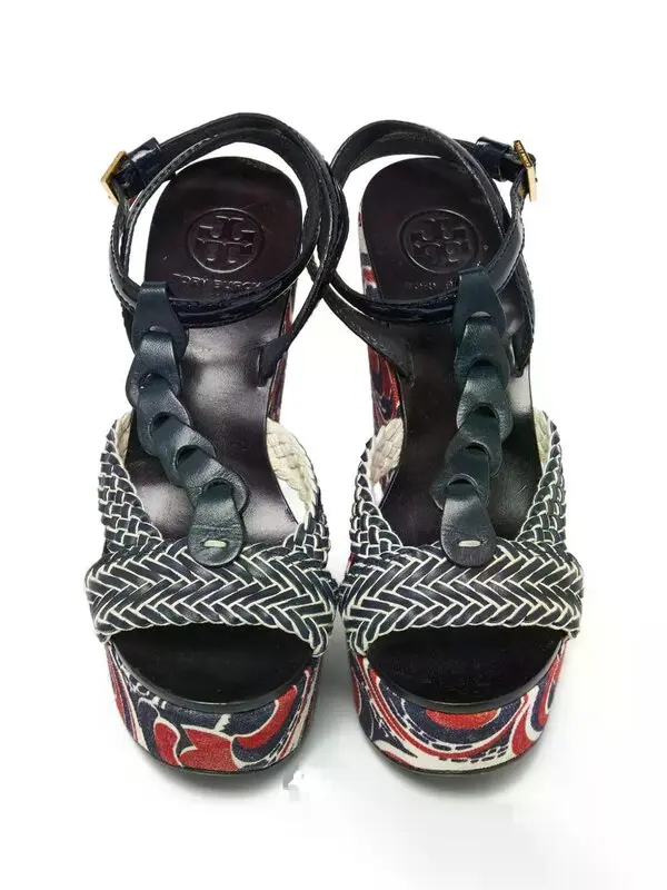 Tory Burch Braided Platform Wedge Sandals