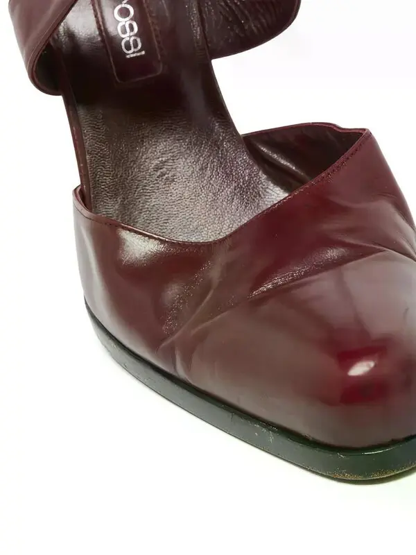 SERGIO ROSSI Leather Crossover Ankle-strap Pumps