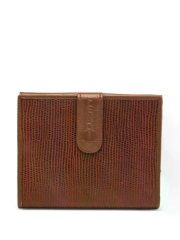 Fendi Lizard-effect Compact Wallet - Brown
