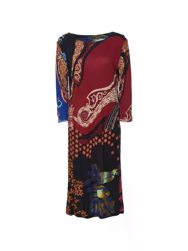 Etro Georgette Paisley-print Dress - Red