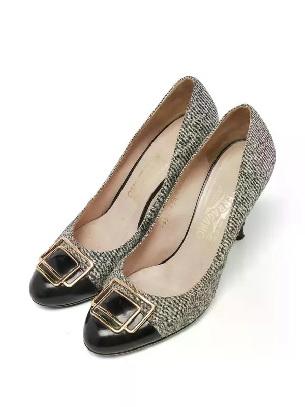 FERRAGAMO Tweed Buckle Detail Pumps