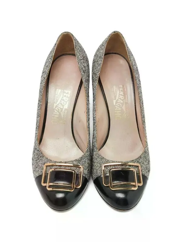 FERRAGAMO Tweed Buckle Detail Pumps
