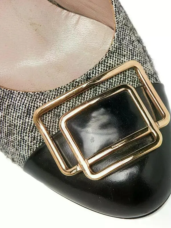 FERRAGAMO Tweed Buckle Detail Pumps