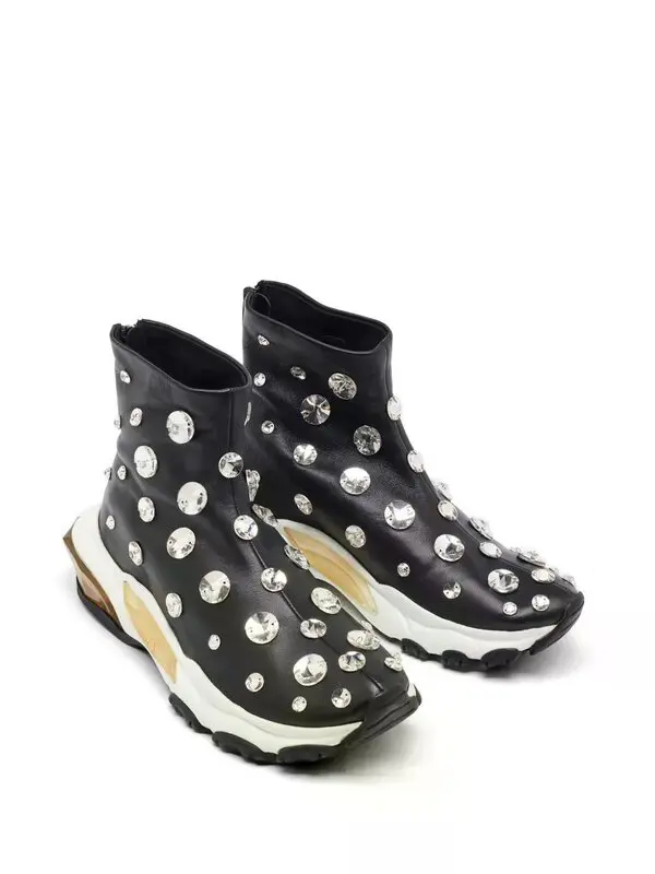 Valentino Garavani Crystal-embellished High-top Sneakers