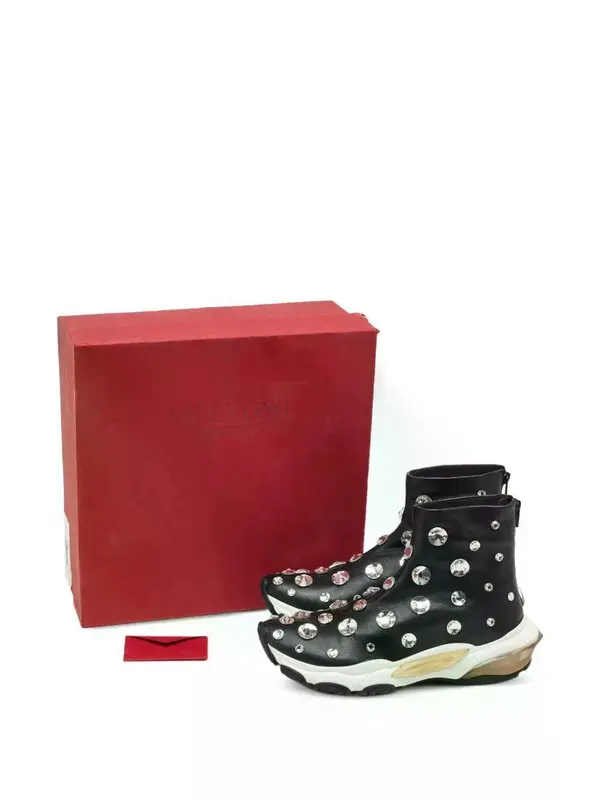 Valentino Garavani Crystal-embellished High-top Sneakers