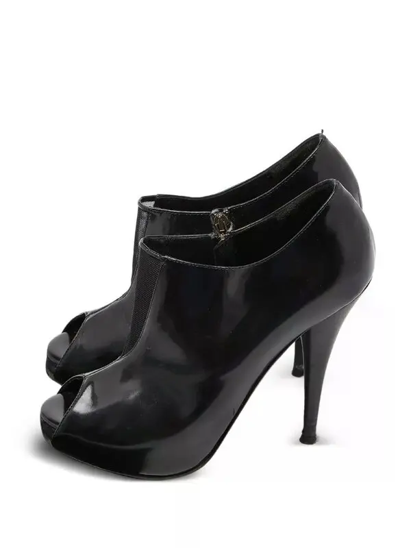 Fendi Patent Leather Open-toe Ankle Boots