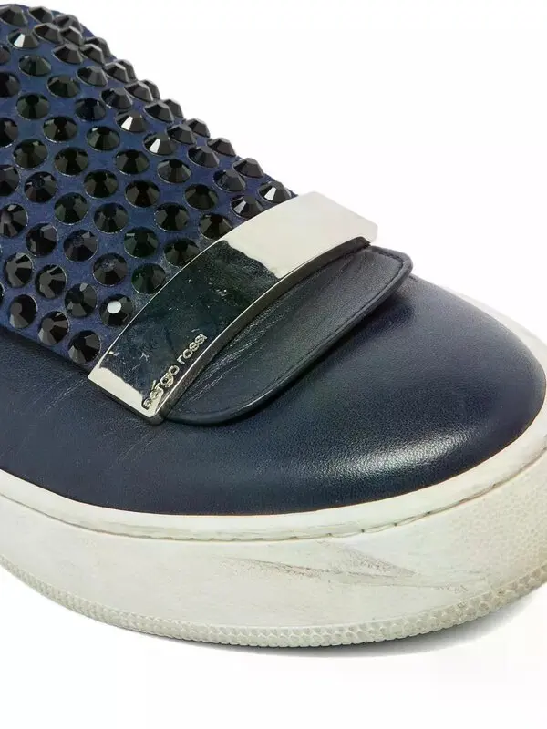 SERGIO ROSSI Embellished Sneakers - Blue
