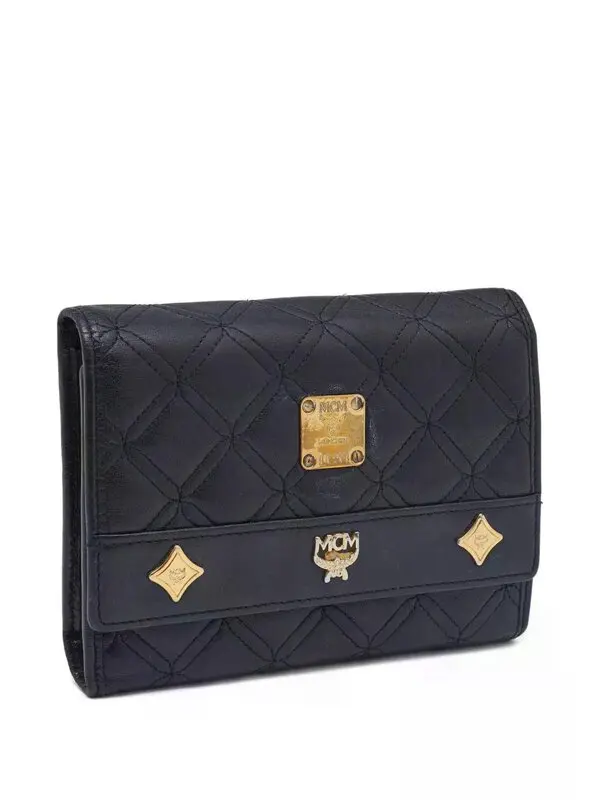 Mcm Embellished Flap Wallet - Black