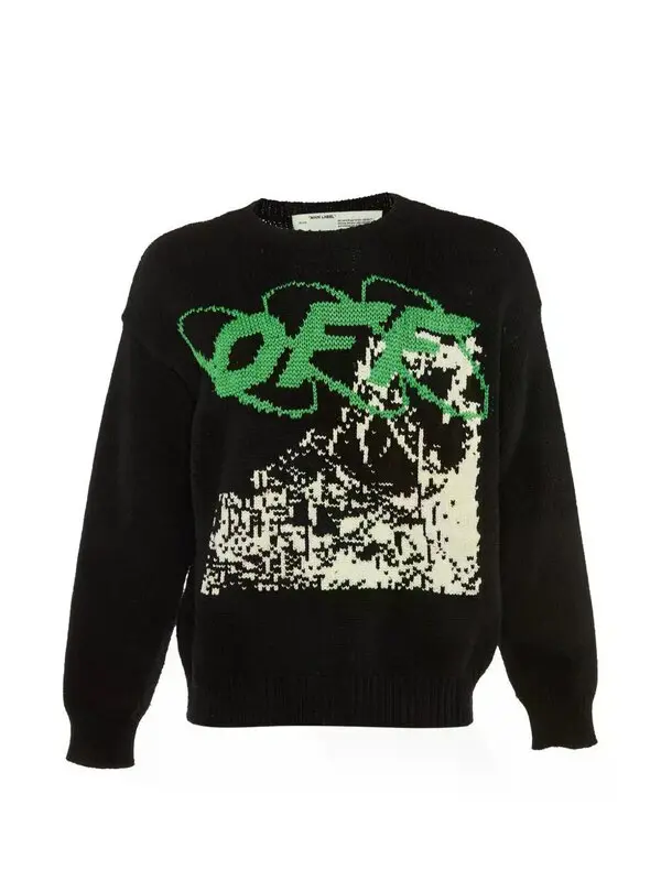 Off-White Ruined Factory Crew-neck Sweater - Black