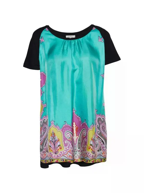 Etro Panelled Printed T-shirt - Black