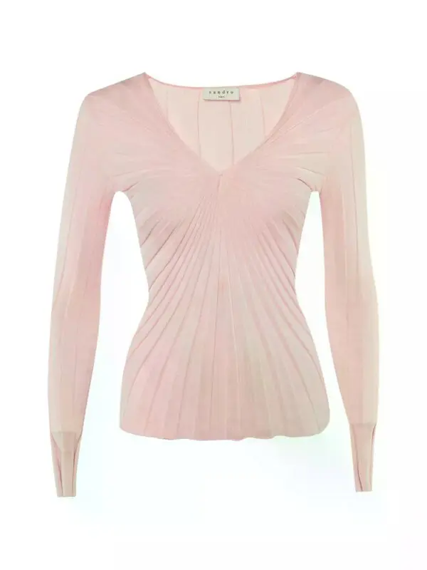 Sandro Rib-knit V-neck Sweater