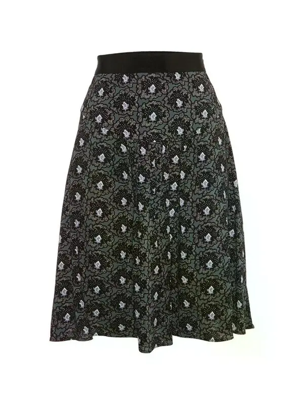 Prada Printed Pleated Midi Skirt