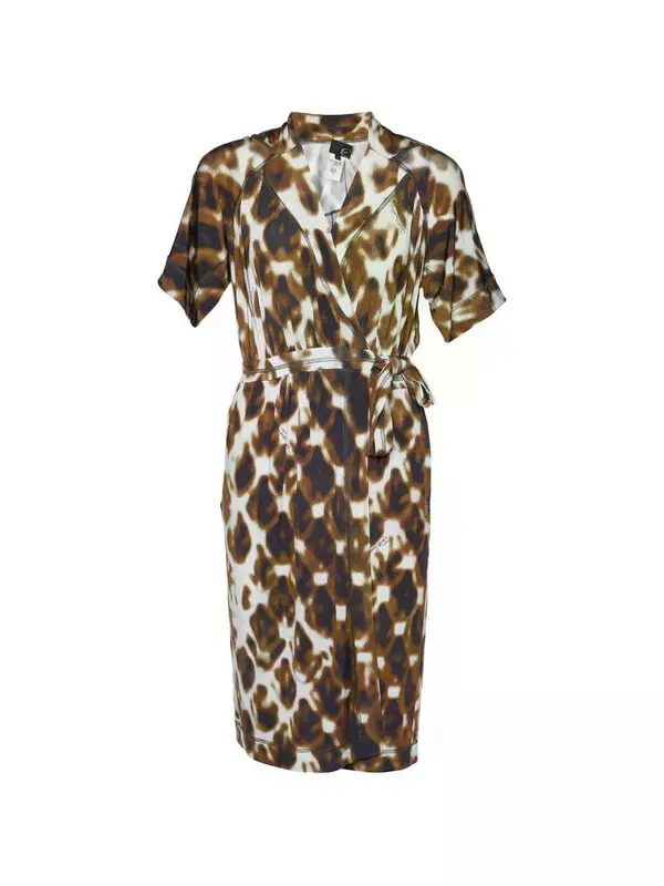Just Cavalli Printed Wrap Midi Dress