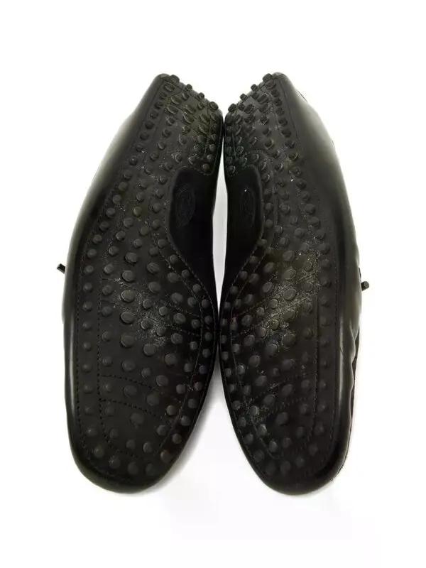 TOD'S Leather Slip-on Loafers - Black