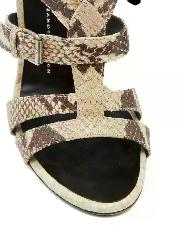 GIUSEPPE ZANOTTI Python-embossed Strappy Sandals
