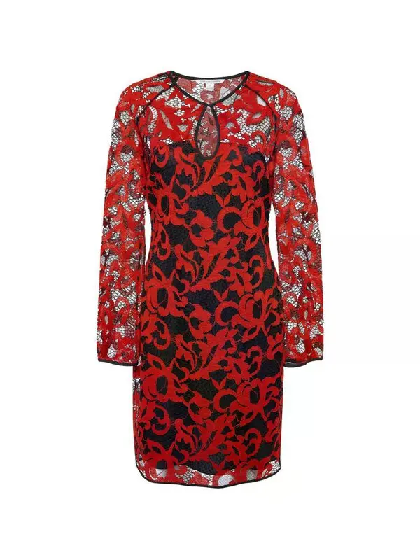 Diane Von Furstenberg Gadie Lace Mini Dress - Red