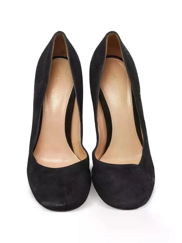 GIANVITO ROSSI Nubuck Leather Block-heel Pumps