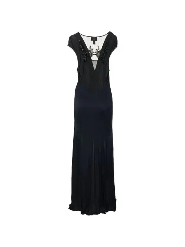 Just Cavalli Embellished Sleeveless Maxi Dress - Black