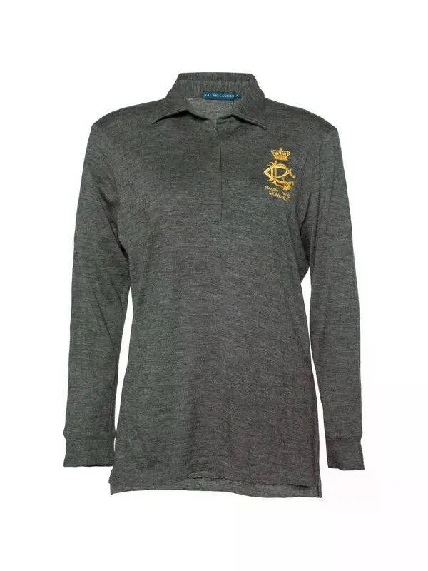 Polo Ralph Lauren Wool & Cashmere Long Sleeve Polo T-shirt - Grey