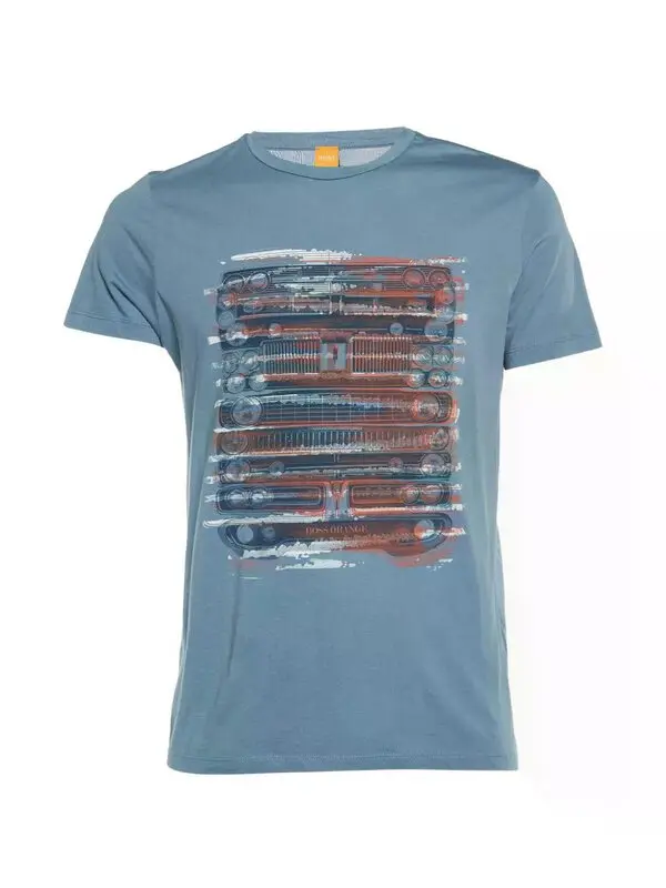 BOSS Graphic-print Crew-neck T-shirt - Blue