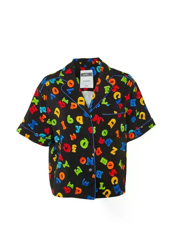Moschino Letter Print Crepe Shirt