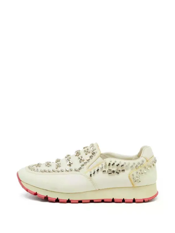 Prada Crystal-embellished Slip-on Sneakers