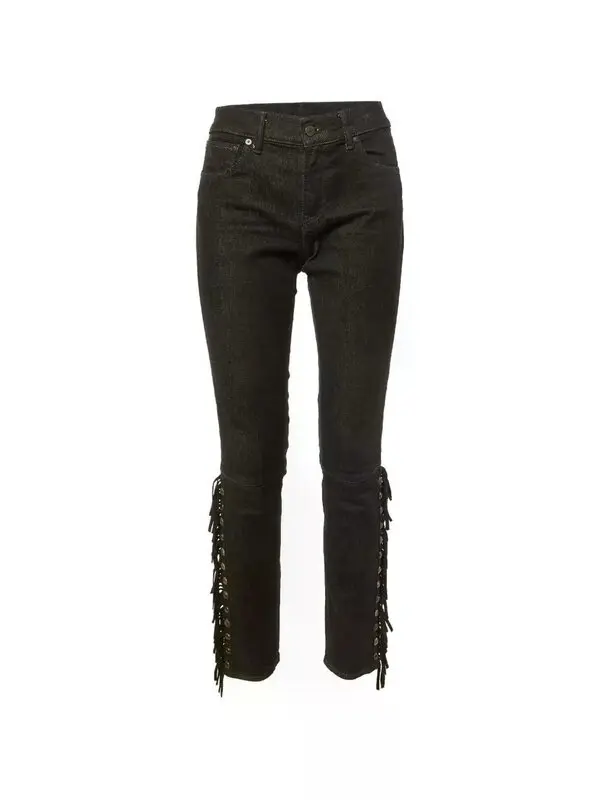Polo Ralph Lauren Fringed Skinny Jeans - Black