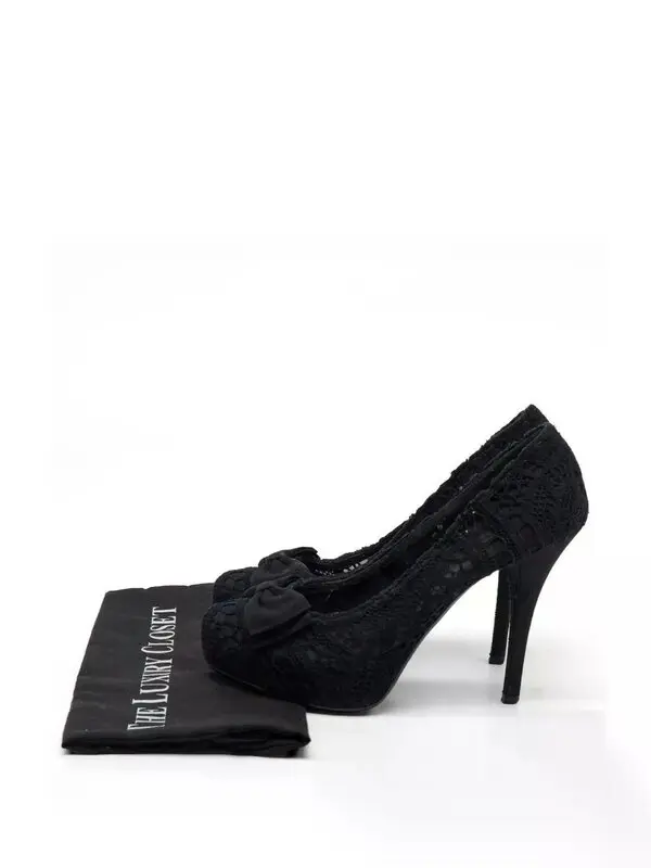 Dolce & Gabbana Crochet Lace Bow Detail Stiletto Pumps