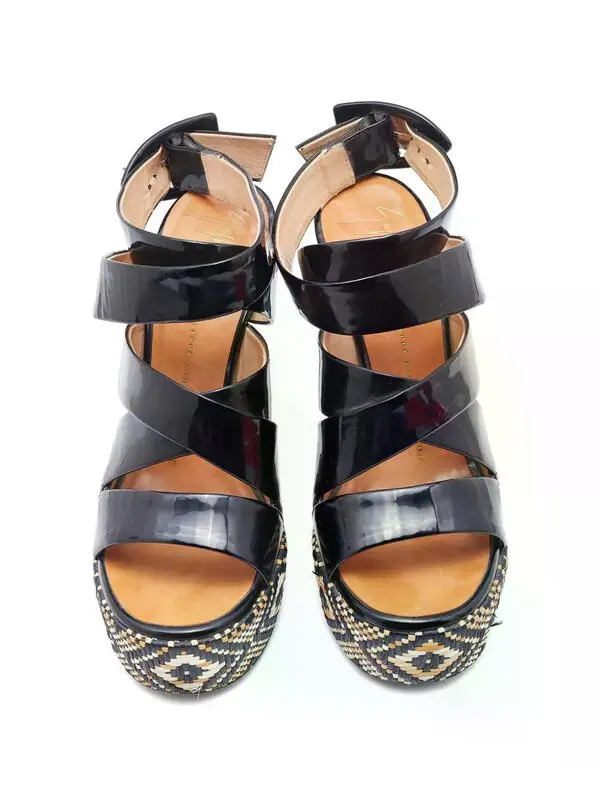 GIUSEPPE ZANOTTI Woven Platform Sandals