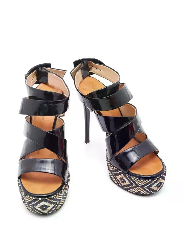 GIUSEPPE ZANOTTI Woven Platform Sandals