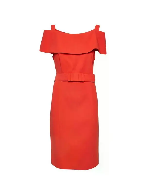 Badgley Mischka Crepe Belted Mini Dress