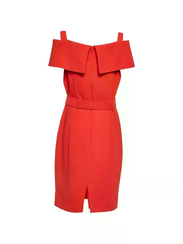 Badgley Mischka Crepe Belted Mini Dress