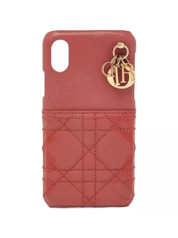 Dior Lady Cannage Phone Case - Red