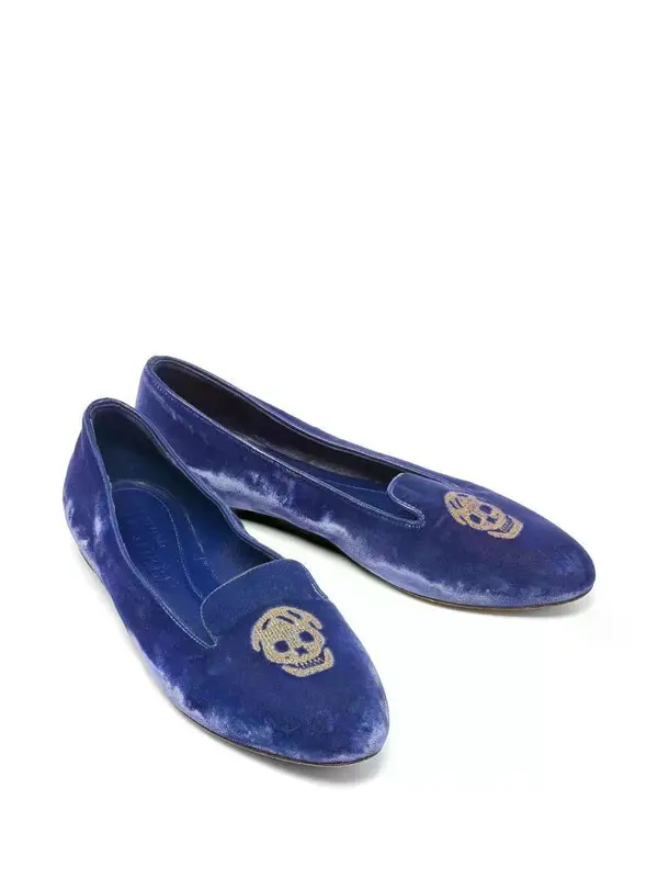 Alexander McQueen Velvet Skull Slippers