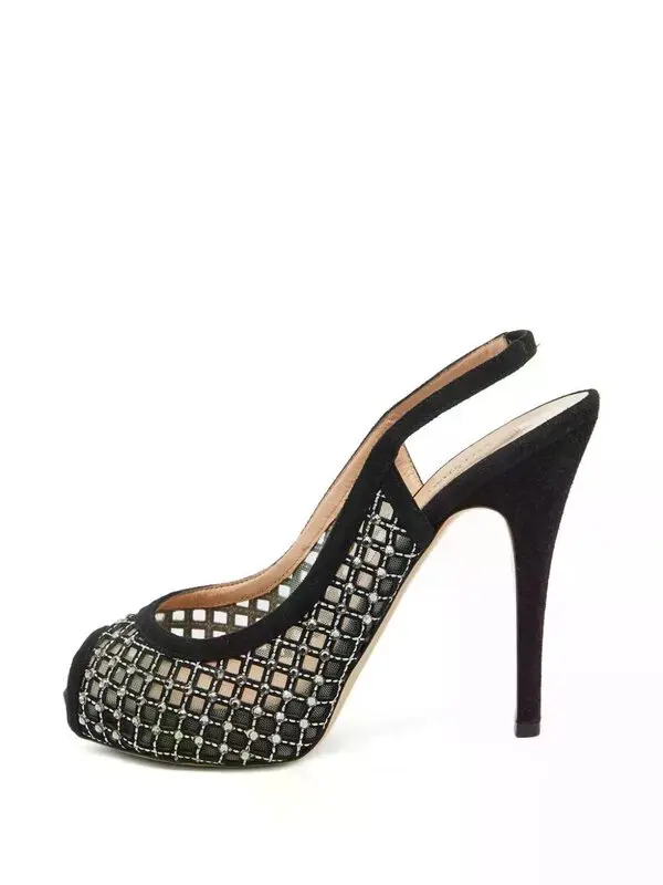 Valentino Garavani Embellished Peep-toe Pumps - Black