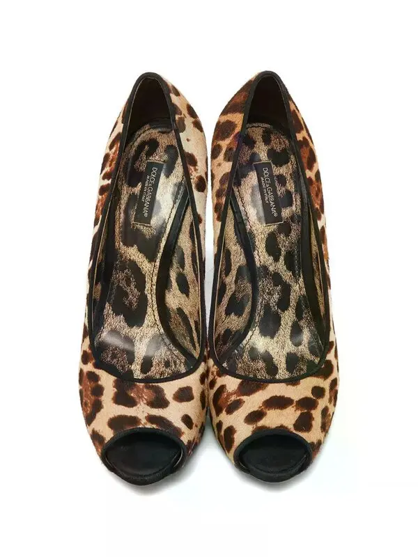 Dolce & Gabbana Leopard-print Peep-toe Pumps