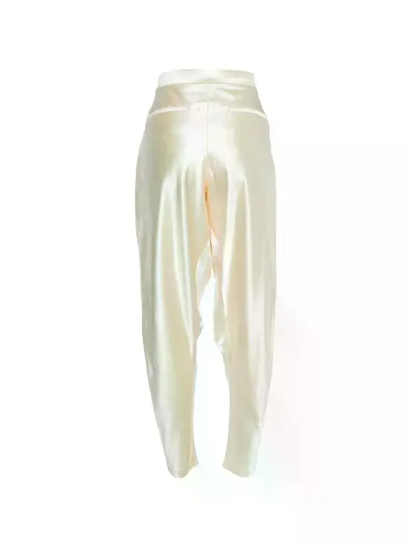 Balmain Beige Pleated Draped Trousers