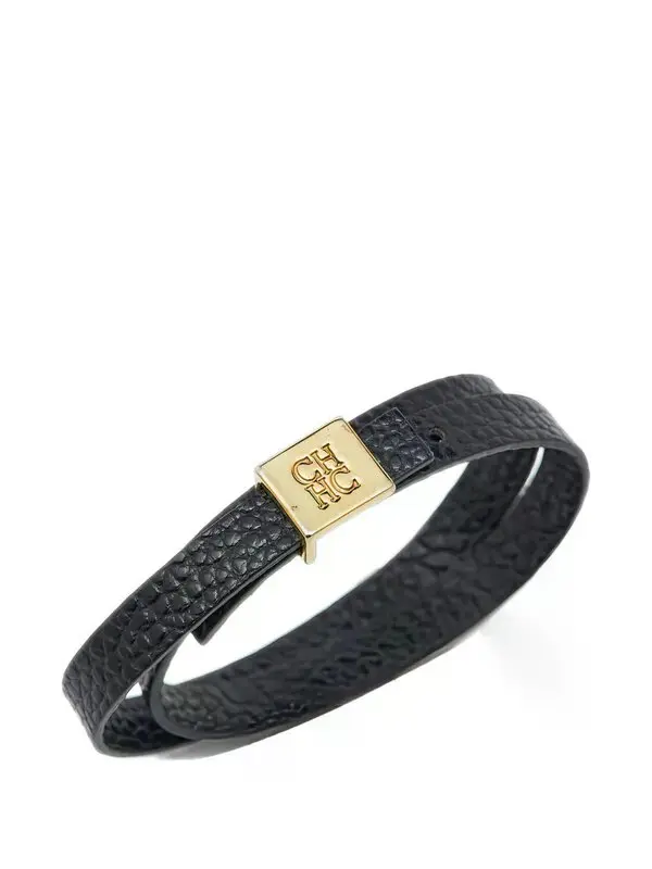 Carolina Herrera Double Wrap Leather Bracelet