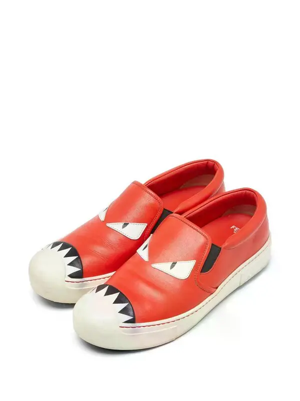 Fendi Monster Slip-on Sneakers - Red