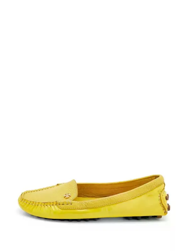 Tory Burch Patent Leather Logo Loafers - Yellow