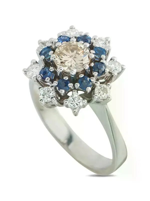 LB EXCLUSIVE Diamond Cluster Ring In 14k White Gold - Silver