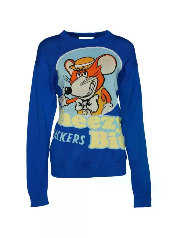 Moschino Cheezy Bits Intarsia Knit Sweater - Blue