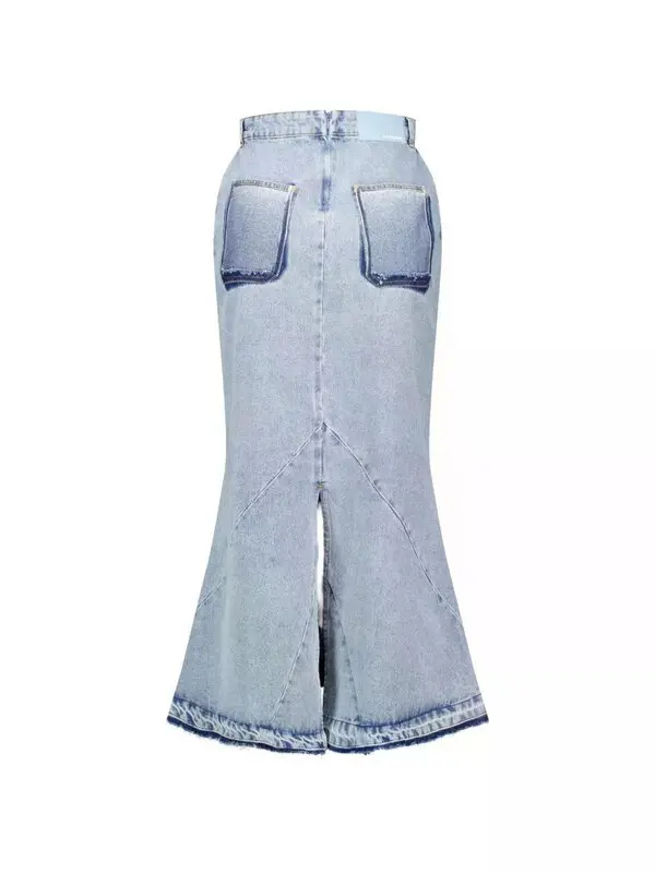 3.PARADIS Washed-effect Fishtail Maxi Skirt